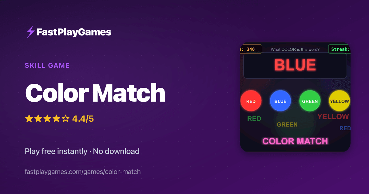 Color Match — Free Skill Game | Play Online | FastPlayGames