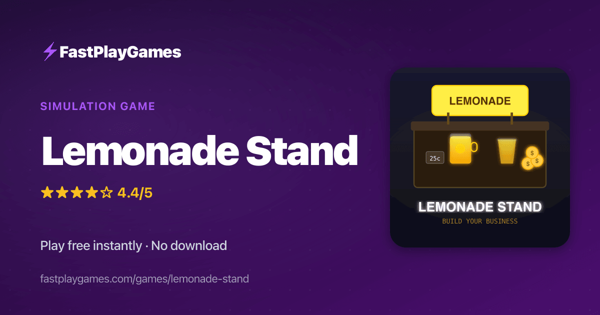 Lemonade Stand — Free Simulation Game | Play Online | FastPlayGames